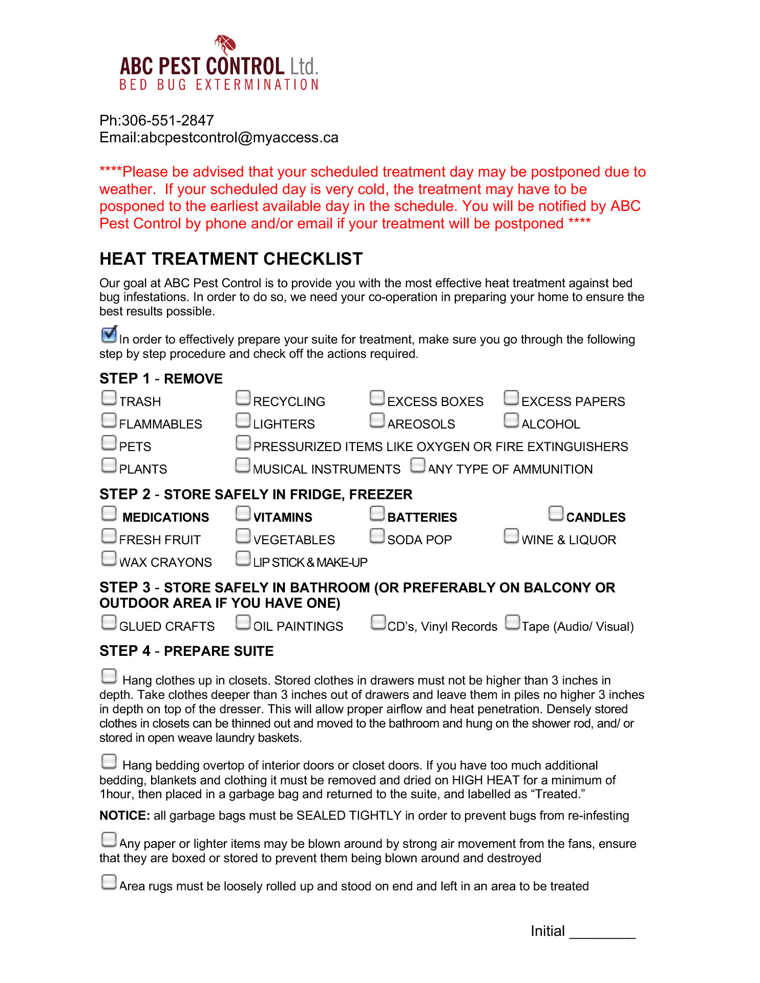Information/Preparation for Treatment – ABC Pest Control | Regina Pest ...